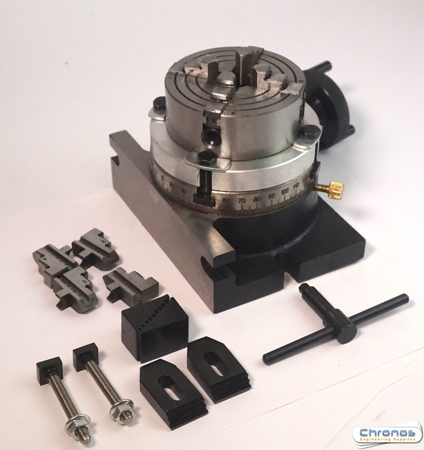 New Soba 4 inch / 100mm Rotary Table c/w Tailstock, Clamp Kit and Chuck - Chronos Engineering ...