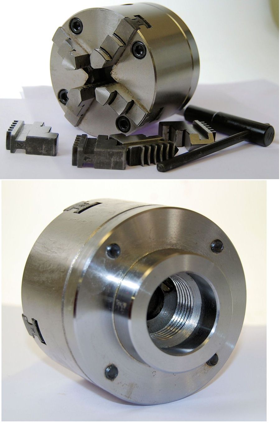 Chronos 80 Mm 4 Jaw Self Centering Chuck Threaded 1 1/8 X 12 Tpi To ...