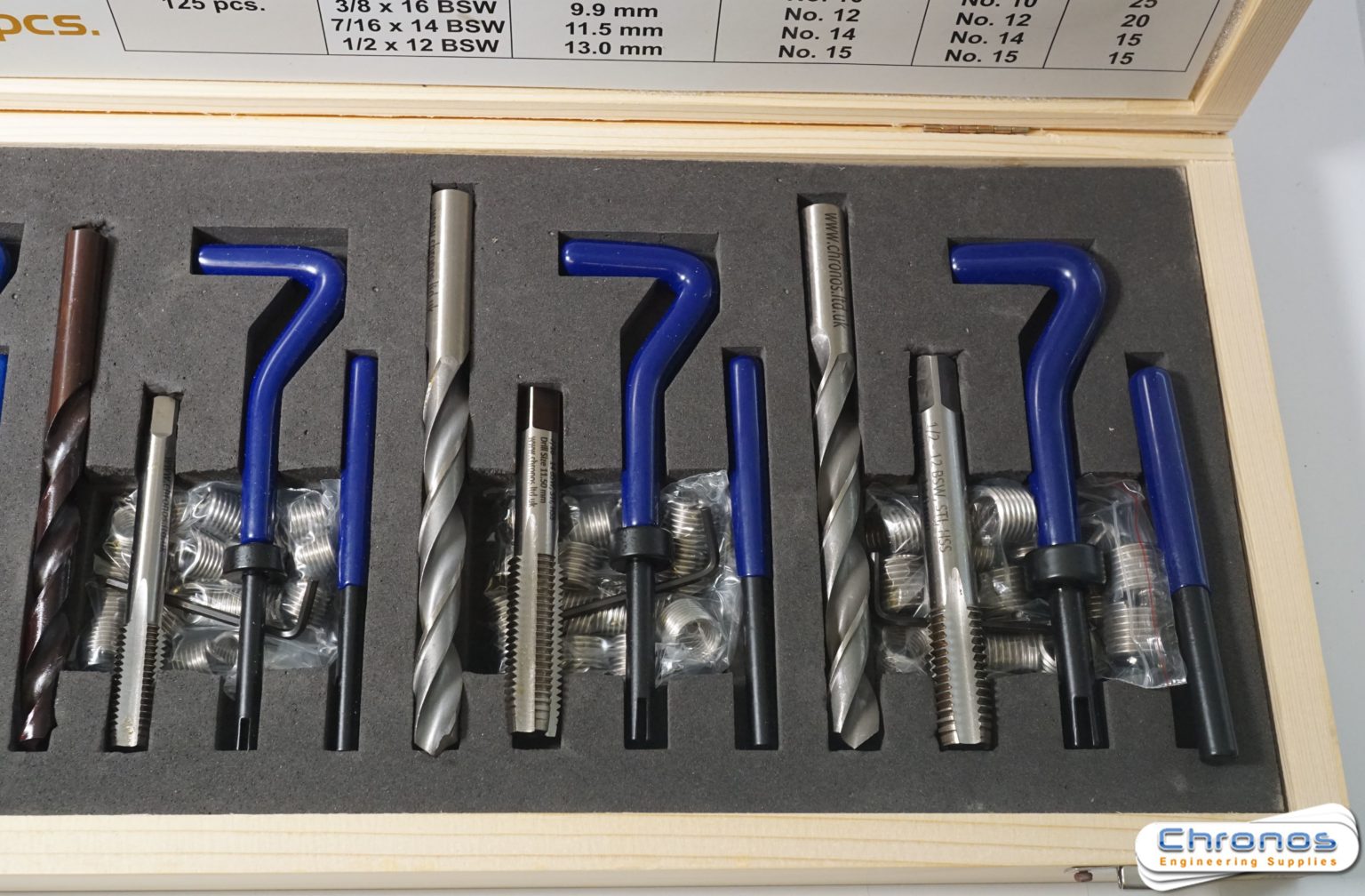 Master Thread Repair Kit BSW 1/4 - 1/2 In Wooden Box - Chronos ...