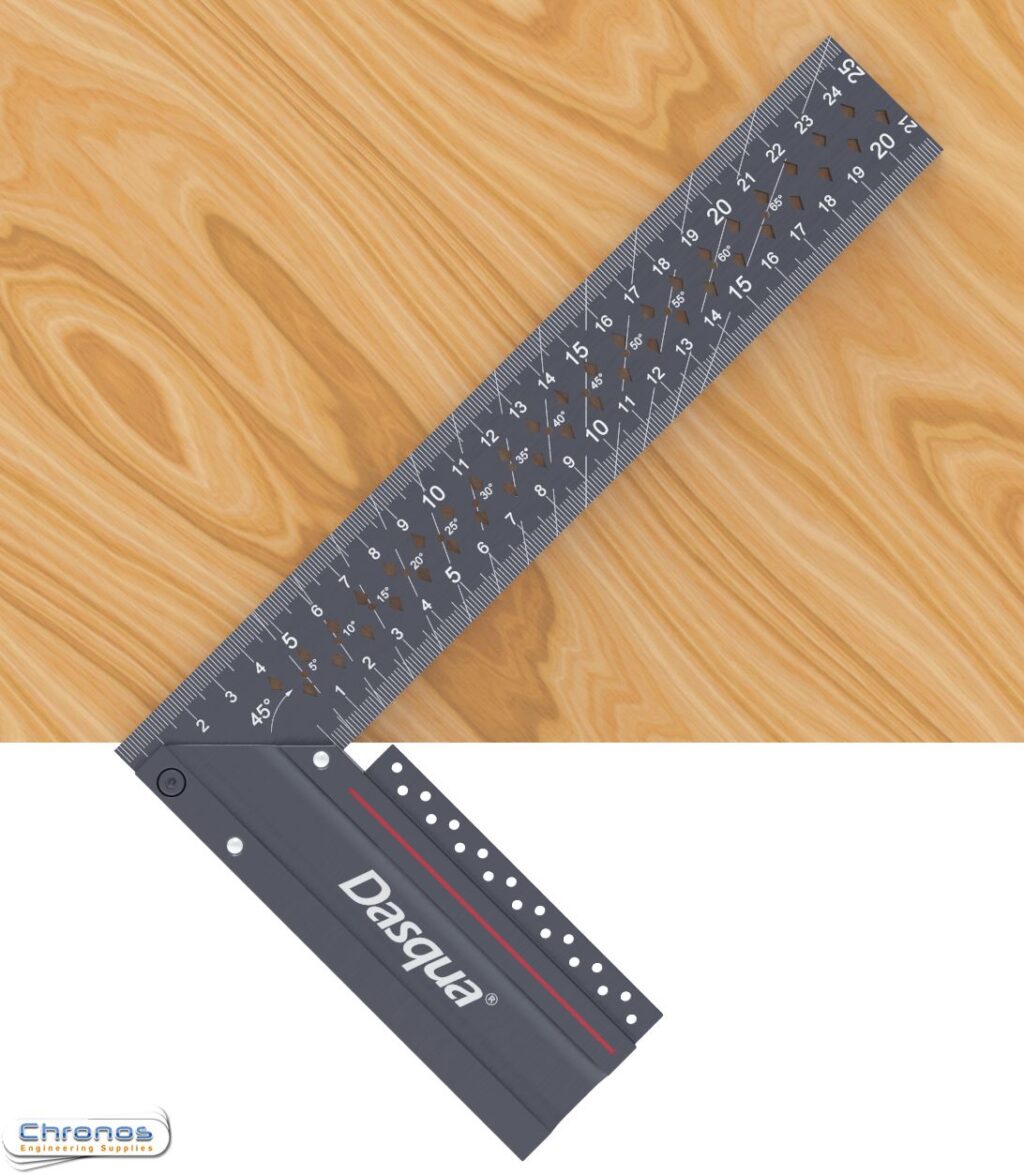 Dasqua Black-Red Plus Multi-Function Square 250 Mm 1804-5221 - Chronos Engineering Supplies