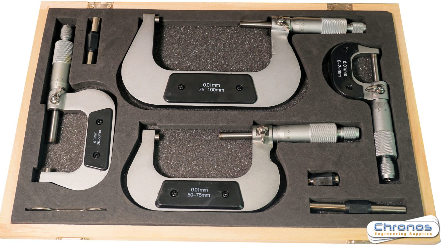 Set Of Four Micrometers - Metric 0-100mm- SORRY OUT OF STOCK - Chronos ...